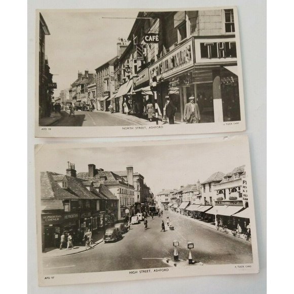 Office | Ashford Uk High And North Streets Real Photo Postcards Bt962 ...